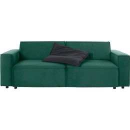 Schlafsofa Inosign, B:245cm H:90cm T:102cm, grün, 100% Polyester, Kinderzimmer, Sofas, "Marva", incl. Bettfunktion und Bettkasten, Federkern