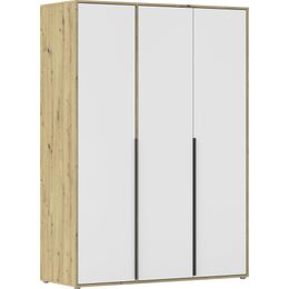 Drehtürenschrank Rauch, B:140cm H:194cm T:53cm, weiß, Holzwerkstoff, Schränke, "Kleiderschrank Schrank Garderobe Wäscheschrank NAGATA viel Stauraum",