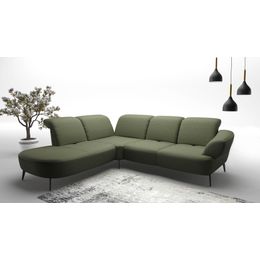 Sit & More Ecksofa SIT & MORE, B:302cm H:91cm T:270cm, grün, 95%Polyester 5%Polyamid, Wohnzimmer, Sofas, "Dance, L-Form, inkl. Sitztiefenverstellung", inkl.
