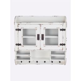 H&auml;ngeregal HEINE HOME, B:80cm H:80cm T:24cm, wei&szlig;, Glas, Holz, MDF, Wohnzimmer, Regale