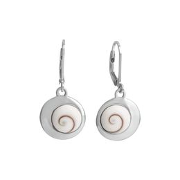 Vivance Damen Paar Ohrh&auml;nger "925/- Sterling Silber rhodiniert mit Muschel wei&szlig;", one-size, Silber 925 (Sterlingsilber), wei&szlig;, Silber 925