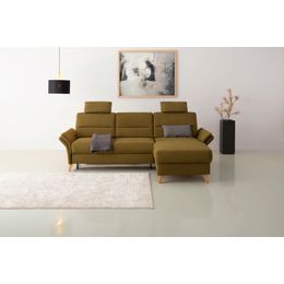 Ecksofa Home Affaire, B:252cm H:90cm T:162cm, gr&uuml;n, 98% Polyester 2% Polyamid, Wohnzimmer, Sofas, "Westerland L-Form", Federkern-Polsterung,