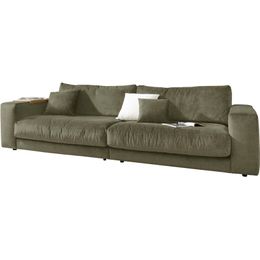 Big-Sofa 3C CANDY, B:290cm H:86cm T:127cm, grün, 100% Polyester, Sofas, "Enisa II", incl. 1 Flatterkissen, Wahlweise mit Flecken-Schutz-Bezug Easy