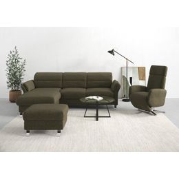 Sit & More Ecksofa SIT & MORE, B:251cm H:85cm T:161cm, grün, Sofas, "Grenoble L-Form mit Federkern", wahlweise mit Bettfunktion, Bettkasten, Arm- und
