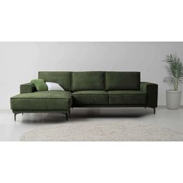 Ecksofa OTTO HOME, B:280cm H:85cm T:152cm, grün, 100% Polyester, Wohnzimmer, Sofas, "Polsterecke Oland, Struktur, Flachgewebe, Luxus-Microfaser,