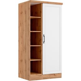Vorratsschrank KOCHSTATION, B:80cm H:166cm T:60cm, wei&szlig;, Holzwerkstoff, MDF, K&uuml;che, Schr&auml;nke, "KS-Lana", Breite 80 cm