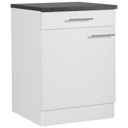 Unterschrank Optifit, B:60cm H:84,8cm T:60cm, weiß, Küche, Schränke, "Mini", Breite 60 cm