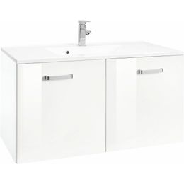 Waschtisch Welltime, B:90cm H:54cm T:48cm, weiß, Badezimmer, Waschtische, "Ravenna"
