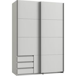 Schwebetürenschrank wimex, B:135cm H:198cm T:64cm, weiß, Schränke, "Emden", Mit Außenschubkästen