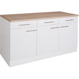 Unterschrank Optifit, B:150cm H:84,8cm T:60cm, wei&szlig;, K&uuml;che, Schr&auml;nke, "Tula", Breite 150 cm