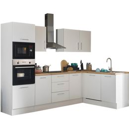 Winkelk&uuml;che, B:280cm H:211cm T:60cm, wei&szlig;, BASIC BY BALCULINA, Komplettk&uuml;chen-Sets, "Turin", Stellbreite 280x175 cm, wahlweise mit E-Ger&auml;ten