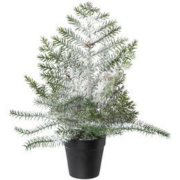 CREATIV DECO Künstlicher Weihnachtsbaum "Weihnachtsdeko, künstlicher Christbaum, Tannenbaum", H: 40cm bis, grün, Weihnachtsbäume, Im Topf; Beschneite