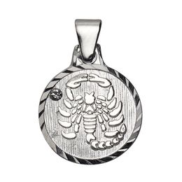 Vivance Damen Kettenanh&auml;nger "925/- Sterling Silber rhod. Skorpion", one-size, Silber 925 (Sterlingsilber), 0,8 g, wei&szlig;, Silber 925 (Sterlingsilber),