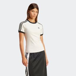Damen T-Shirt "3 S RGLN TEE", weiß, Gr. XXL, adidas originals, Obermaterial: 93% Baumwolle, 7% Elasthan, Shirts