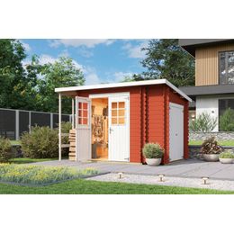 Gartenhaus Nordic Holz, rot, Holz, Gartenh&auml;user, "Vilano 3", mit 3 getrennten Bereiche