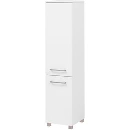 Midischrank Welltime, B:30cm H:130cm T:35cm, wei&szlig;, Holzwerkstoff, Badezimmer, Schr&auml;nke, "Windau", 30 cm breit