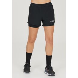ELITE LAB Damen Shorts "Core", schwarz, Gr. 34, unifarben, 90% Polyester, 10% Elasthan, Hosen, im praktischen 2-in-1 Design