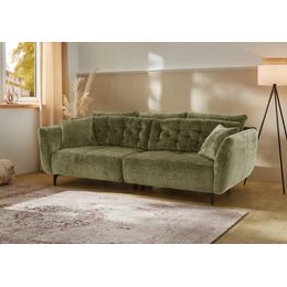 Jockenhöfer Big-Sofa, B:251cm T:110cm, grün, JOCKENHÖFER GRUPPE, Korpus: 100% Polyester;Kissen: 100% Polyacryl, Sofas, "Spa, im Retrolook mit Wellenfederung",