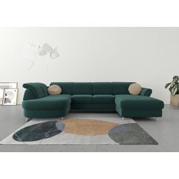 Sit & More Wohnlandschaft SIT & MORE, B:304cm H:78cm T:192cm, gr&uuml;n, Webstoff (100% Polyester);Struktur weich (90% Polyester, 10% Polyamid);Luxus-Microfaser