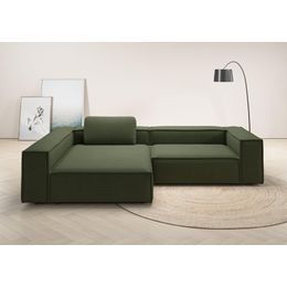 Ecksofa Places of Style, B:306cm H:68cm T:191cm, grün, 100% Polyester, Wohnzimmer, Sofas, "Watertown, moderne XXL L-Form, 306 cm breit", Komfortabel