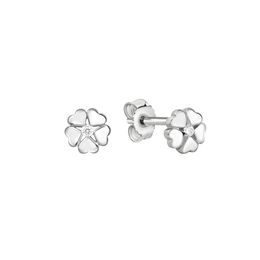 Vivance Kinder Paar Ohrstecker "925/- Sterling Silber rhodiniert Herz glanz", one-size, Silber 925 (Sterlingsilber), weiß, Silber 925