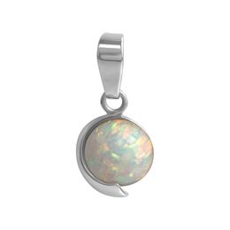 Vivance Damen Kettenanhänger "925/- Sterling Silber rhodiniert imit. Opal weiß", one-size, Silber 925 (Sterlingsilber), 0,7 g, weiß, Silber 925