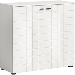 Kommode Inosign, B:92cm T:37cm, wei&szlig;, Schlafzimmer, Sideboards, "Gora, Breite 92 cm, gefr&auml;ste Front in Waffeloptik hochglanz", Sideboard, Schrank,