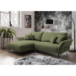 Ecksofa Inosign, B:286cm H:96cm T:178cm, grün, 100% Polyester, Wohnzimmer, Sofas, "Amarena L-Form", inklusive Armlehnenverstellfunktion, 4x