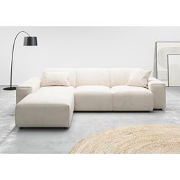 Ecksofa Andas, B:264cm H:71cm T:191cm, weiß, 95% Polyester, 5% Nylon, Wohnzimmer, Sofas, "Glimminge L-Form auch in Breitcord, Feincord + Easy