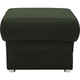 Hocker DOMO collection, B:59cm H:46cm T:59cm, grün, 100% Polyester, Wohnzimmer, Hocker, "Pina, kompakt und bequem", Passender Hocker zur Serie