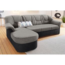 Ecksofa DOMO collection, B:232cm H:83cm T:146cm, schwarz-weiß, Luxus-Microfaser (92% Polyester, 8% Nylon);Microfaser PRIMABELLE (100%