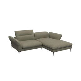 Ecksofa FLEXLUX, B:245cm H:88cm T:182cm, grün, 62% Polyester, 17% Cotton, 14% Viscose, 7% Linen, Wohnzimmer, Sofas, "Salino, Funktionssofa mit