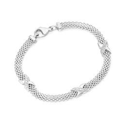 Smart Jewel Damen Armband "edel mit Zirkonia Steinen, Silber 925", 19cm, Silber 925 (Sterlingsilber), wei&szlig;, Silber 925 (Sterlingsilber), Armb&auml;nder