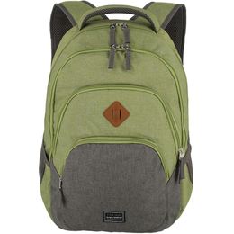 Travelite Damen Laptoprucksack "BASICS Melange", gr&uuml;n, Polyester, Basic, Rucks&auml;cke, Freizeitrucksack Arbeitsrucksack Schulrucksack Reiserucksack
