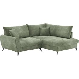 Ecksofa MR. COUCH, B:230cm H:71cm T:190cm, grün, Dolce (100% Polyester), Wohnzimmer, Sofas, "Blackburn II L-Form", Wahlweise mit Kaltschaumpolsterung