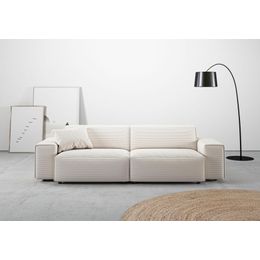 Big-Sofa Andas, B:254cm H:71cm T:101cm, weiß, 12% Polyaxryl, 88% Polyester, Sofas, "Glimminge auch in Breitcord, Feincord + Easy care-Bezug",