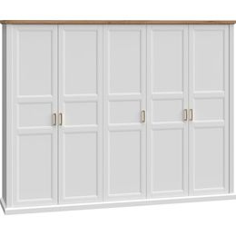 Kleiderschrank Home Affaire, B:291cm H:227cm T:59cm, weiß, MDF, Spanplatte, Kinderzimmer, Schränke, "Tara", lackiert mit wasserbasiertem UV-Lack, in