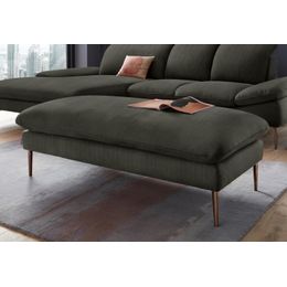 Hocker W.Schillig, B:151cm H:45cm T:71cm, grün, Chenille-Flachgewebe R66 (85% Polyester, 15% Nylon);Longlife Xtra-Leder Z59: Glattleder mit modischer