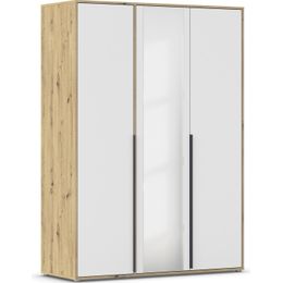Drehtürenschrank Rauch, B:140cm H:194cm T:53cm, weiß, Holzwerkstoff, Schränke, "Kleiderschrank Schrank Garderobe Wäscheschrank NAGATA mit Spiegel",