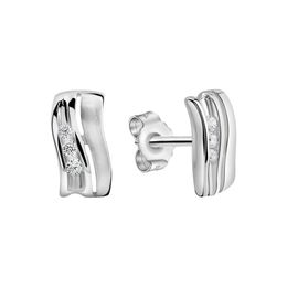 ZEEme Damen Paar Ohrstecker "925/- Sterling Silber rhodiniert Zirkonia", one-size, Silber 925 (Sterlingsilber), wei&szlig;, Silber 925 (Sterlingsilber),