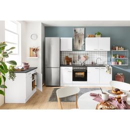 Unterschrank Optifit, B:100cm H:85,8cm T:60cm, wei&szlig;, K&uuml;che, Schr&auml;nke, "Iver", Breite 100 cm, 2 T&uuml;ren und 2 Schubk&auml;sten, mit 38 mm Arbeitsplatte
