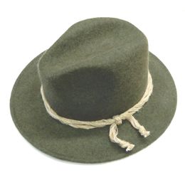 Chaplino Damen Trilby "-", gr&uuml;n, Gr. 61, meliert, Kunstfaser, H&uuml;te, mit modischer Jutekordel
