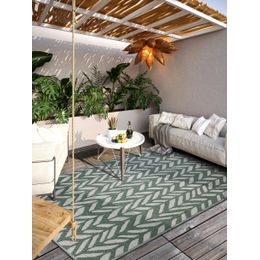 Villeroy & Boch Outdoorteppich VILLEROY & BOCH, B:160cm H:4mm L:230cm, grün, Polyester, Balkon, Teppiche, "Georgette", In-& Outdoor, Flachgewebe, wetterfest,