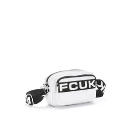 FCUK Damen Umh&auml;ngetasche, wei&szlig;, Polyester, unifarben, Taschen, Minibag, Handtasche, Crossbody Bag VEGAN