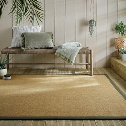 Teppich FLAIR RUGS, B:120cm H:6mm L:170cm, gr&uuml;n, Kunstfaser, Wohnzimmer, Teppiche, "Sisal Look", Sisal Look Border Indoor Outdoor Bodenl&auml;ufer Teppich