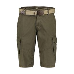 Lerros Herren Bermudas "Lerros Unifarbene Cargobermuda mit Gürtel", grün, Gr. 38, 100% Baumwolle, Hosen