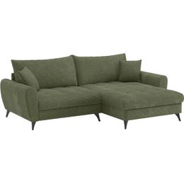 Ecksofa MR. COUCH, B:246cm H:71cm T:170cm, gr&uuml;n, Stripes (92% Polyester / 8% Nylon), Wohnzimmer, Sofas, "Blackburn II L-Form", Wahlweise mit