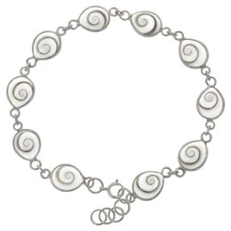 Vivance Damen Armband "925 Silber mit Muschel wei&szlig;", 19,5cm, Silber 925 (Sterlingsilber), wei&szlig;, Silber 925 (Sterlingsilber), Armb&auml;nder