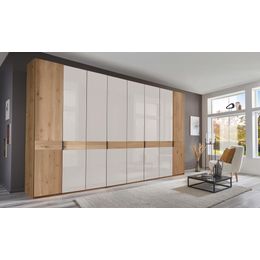 Dreht&uuml;renschrank Wiemann, B:393,1cm H:236cm T:58cm, wei&szlig;, Floatglas, Hartfaserplatte, Holzwerkstoff, Massivholz, Schr&auml;nke, "Cardiff", inkl.