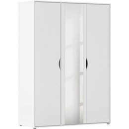 Drehtürenschrank Rauch, B:140cm H:194cm T:53cm, weiß, Holzwerkstoff, Schränke, "Kleiderschrank Schrank Garderobe Wäscheschrank NARAI mit Spiegel",